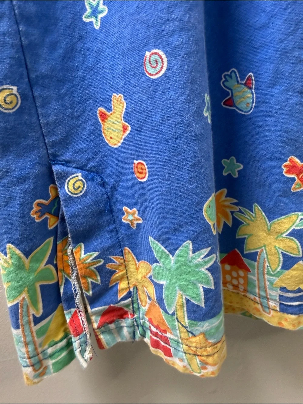 Vintage | Dresses | Vintage Blue Sleeveless Midi Dress With Tropical ...